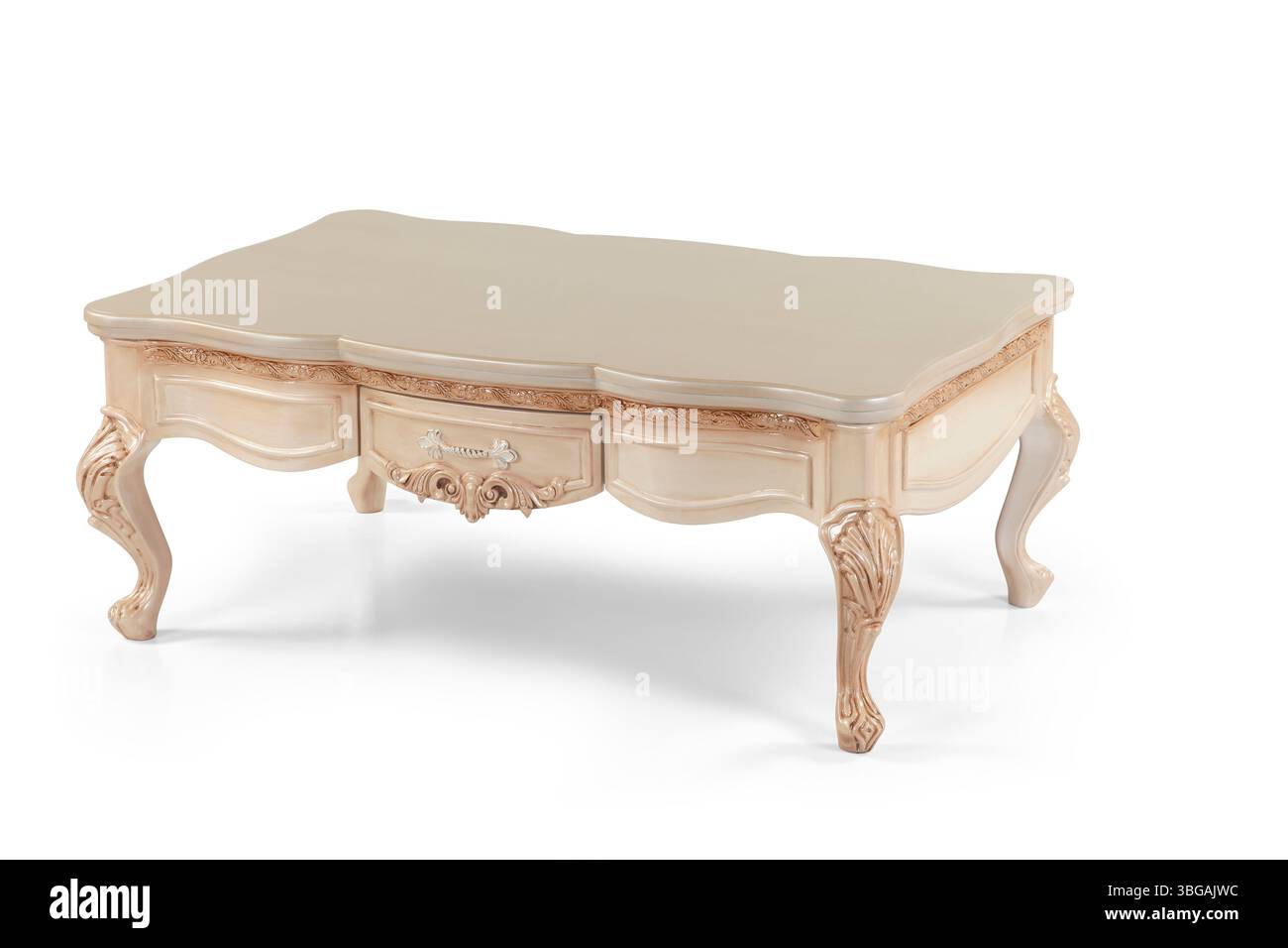 classic coffee table with decoration isolated on white background Stock ...