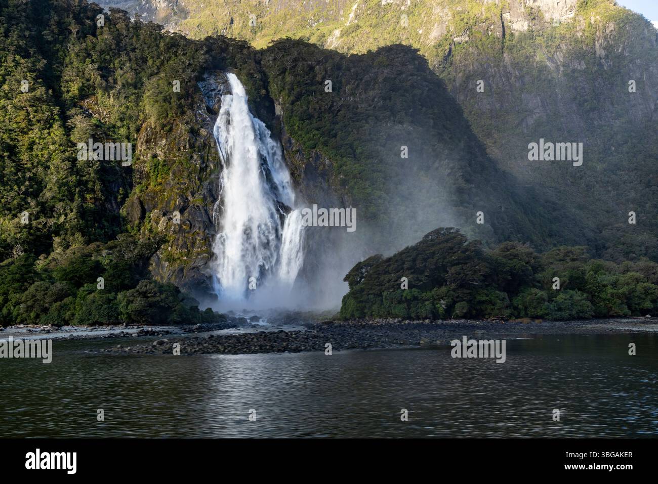 Milford Sound,Fiordland national park, New Zealand, large volume of ...