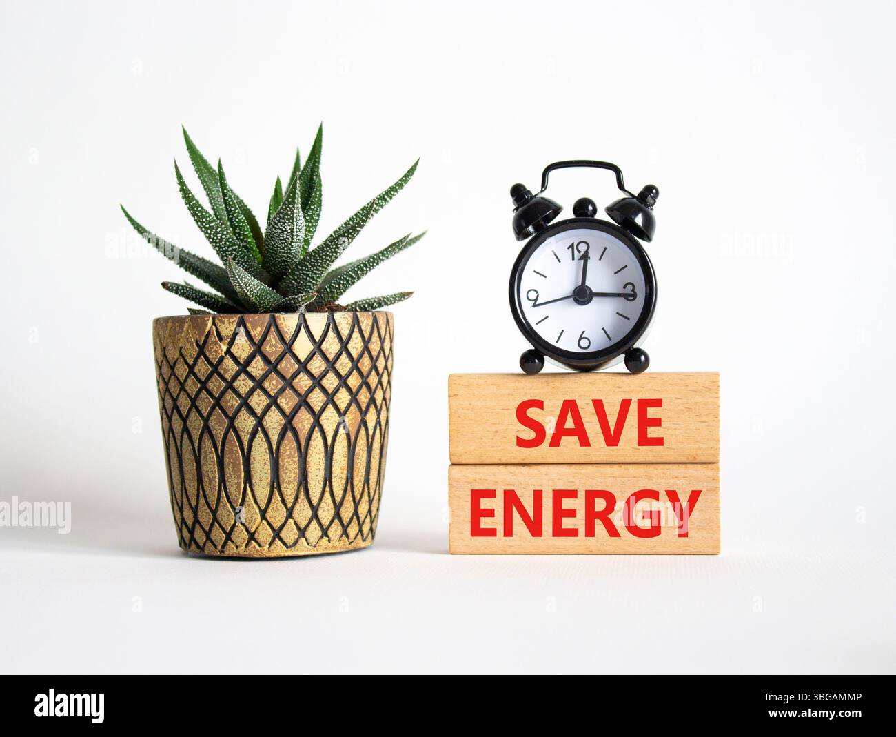 Save Energy symbol. Wooden blocks with words Save Energy. Beautiful ...