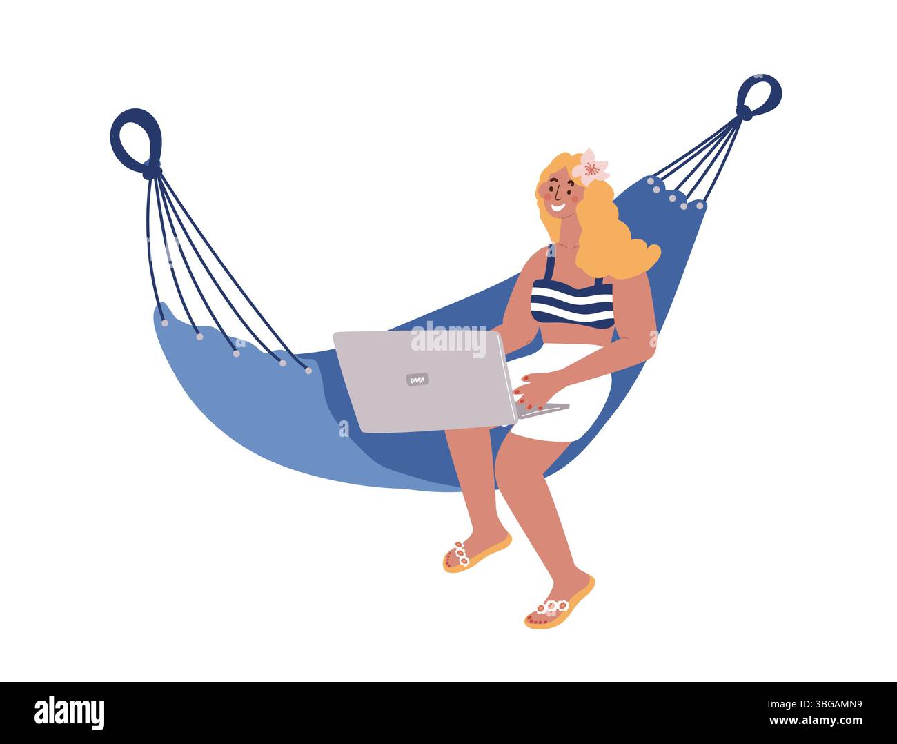 Freelancer, work, relaxation. Vector illustration Stock Vector Image ...
