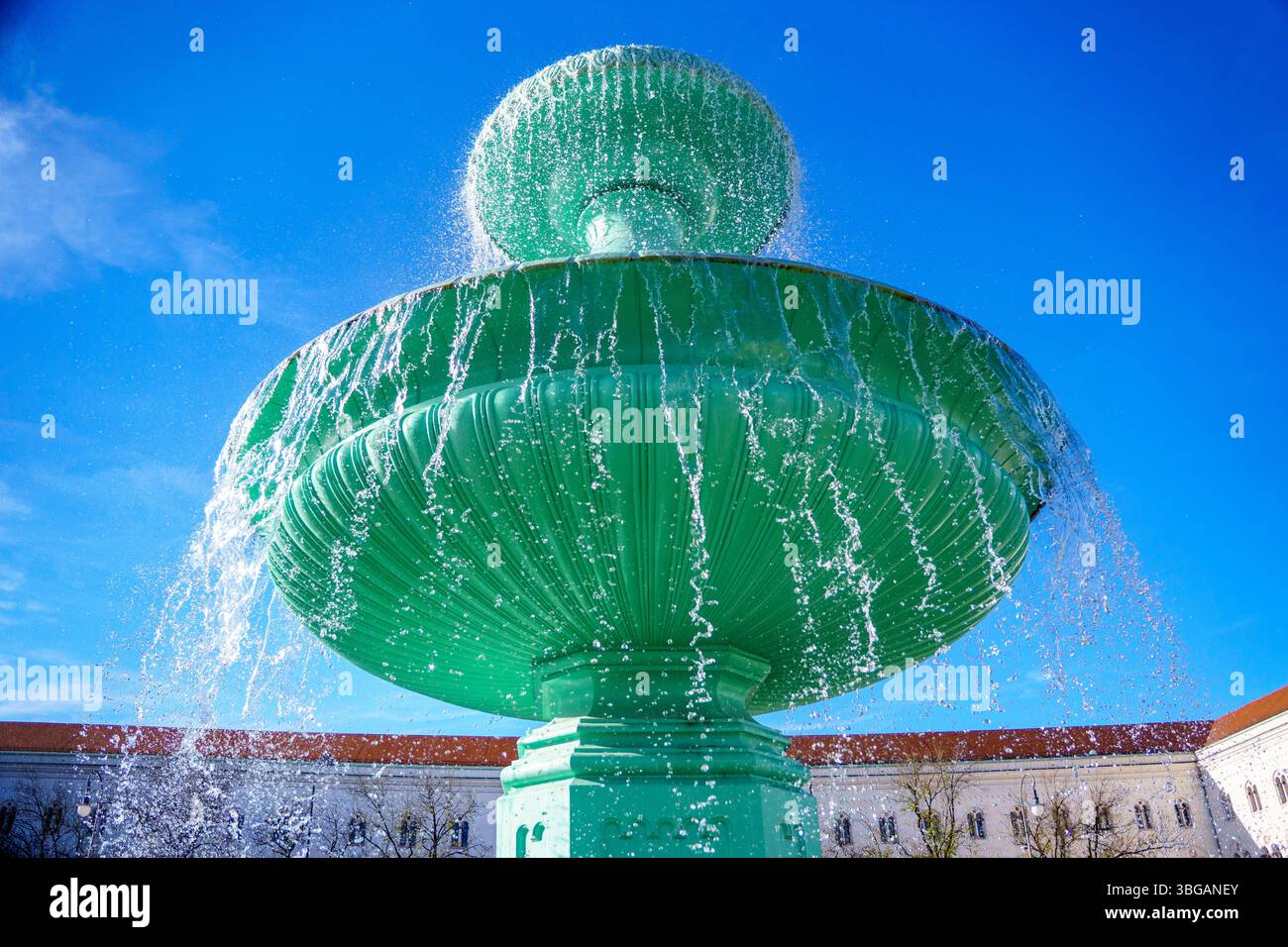 Historic Double-bowl Fountain At The Ludwig Maximilian University In ...
