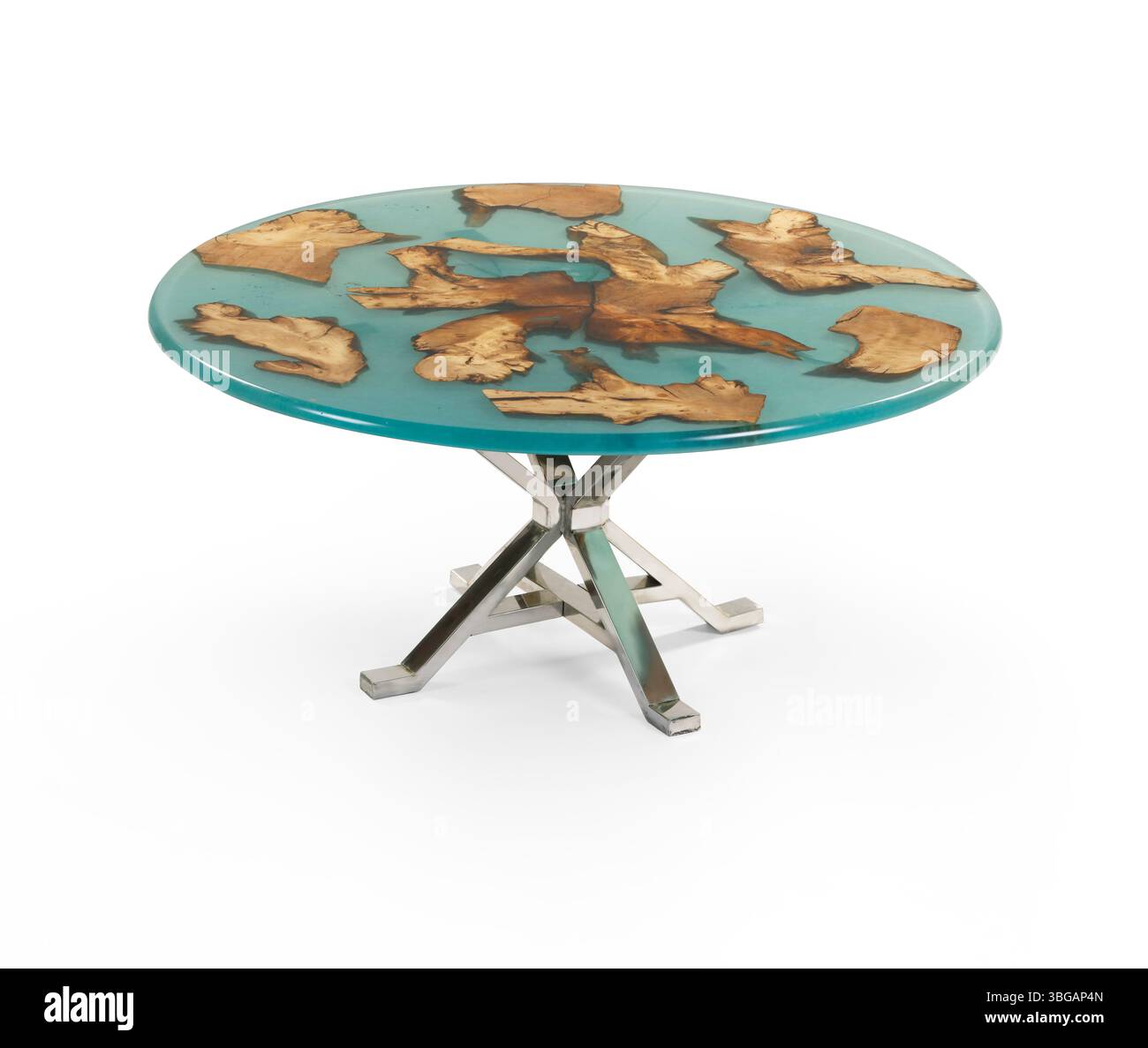epoxy coffee table isolated on white background Stock Photo - Alamy