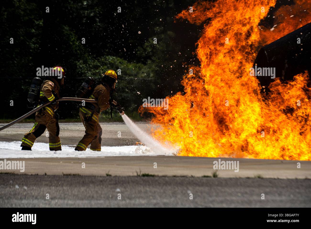 Charleston, South Carolina, USA. 22nd May, 2025. Air Force firefighters ...