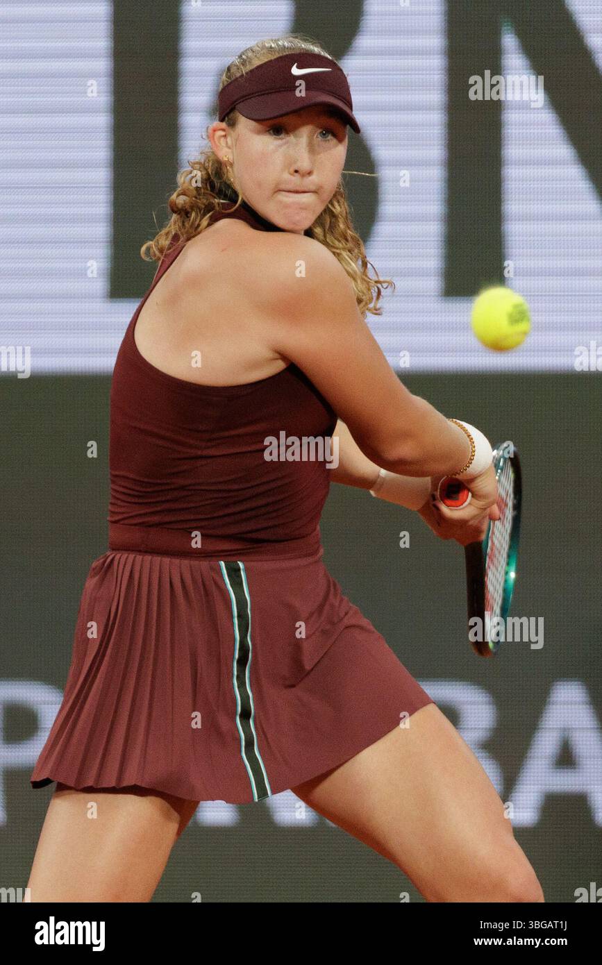 Mirra Andreeva during the Roland-Garros 2025, French Open, Grand Slam ...