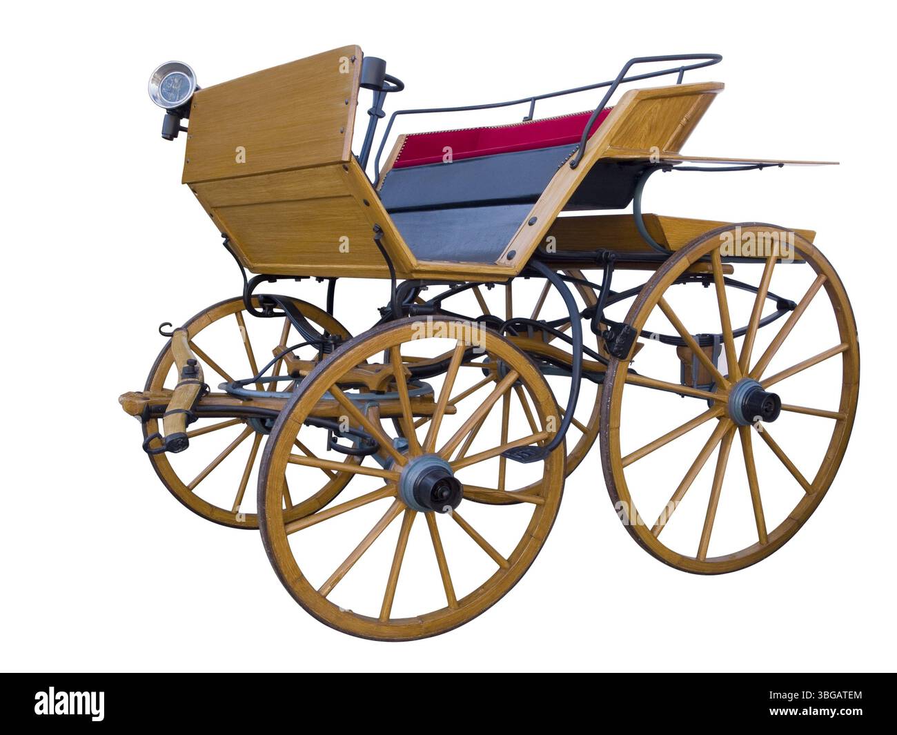General view of an open historical carriage from the Passeier Valley in ...