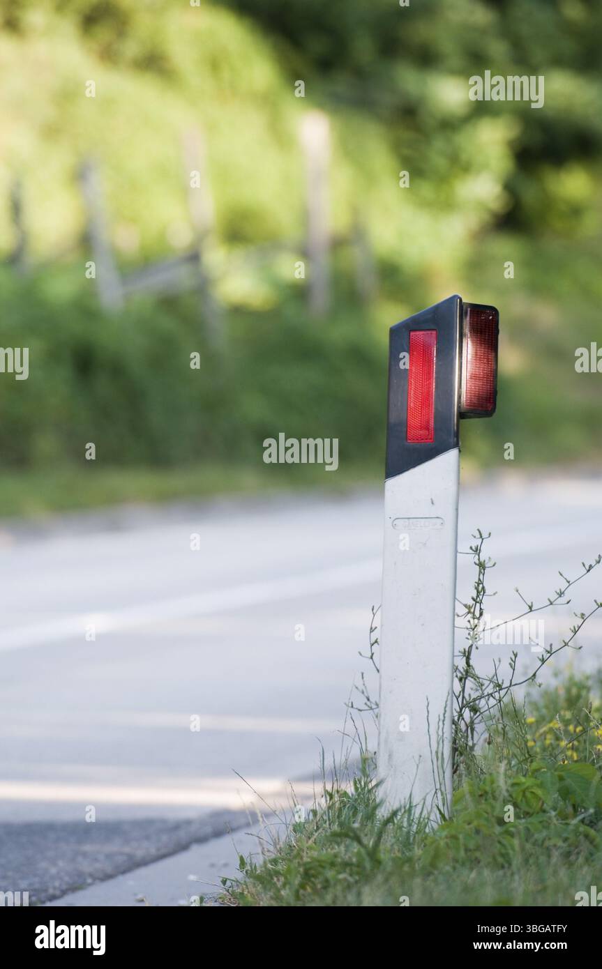 Lateral lane markings on an empty country road Stock Photo - Alamy