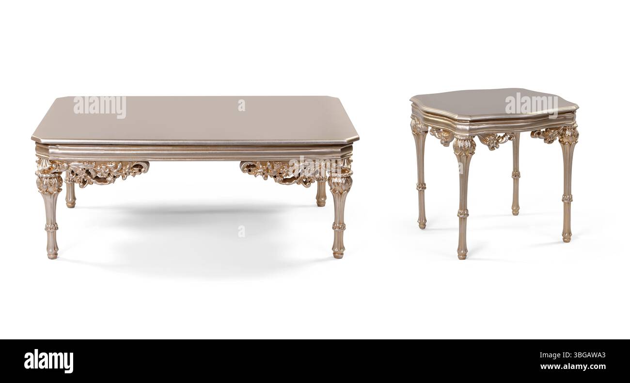 classic coffee table isolated on white background Stock Photo - Alamy