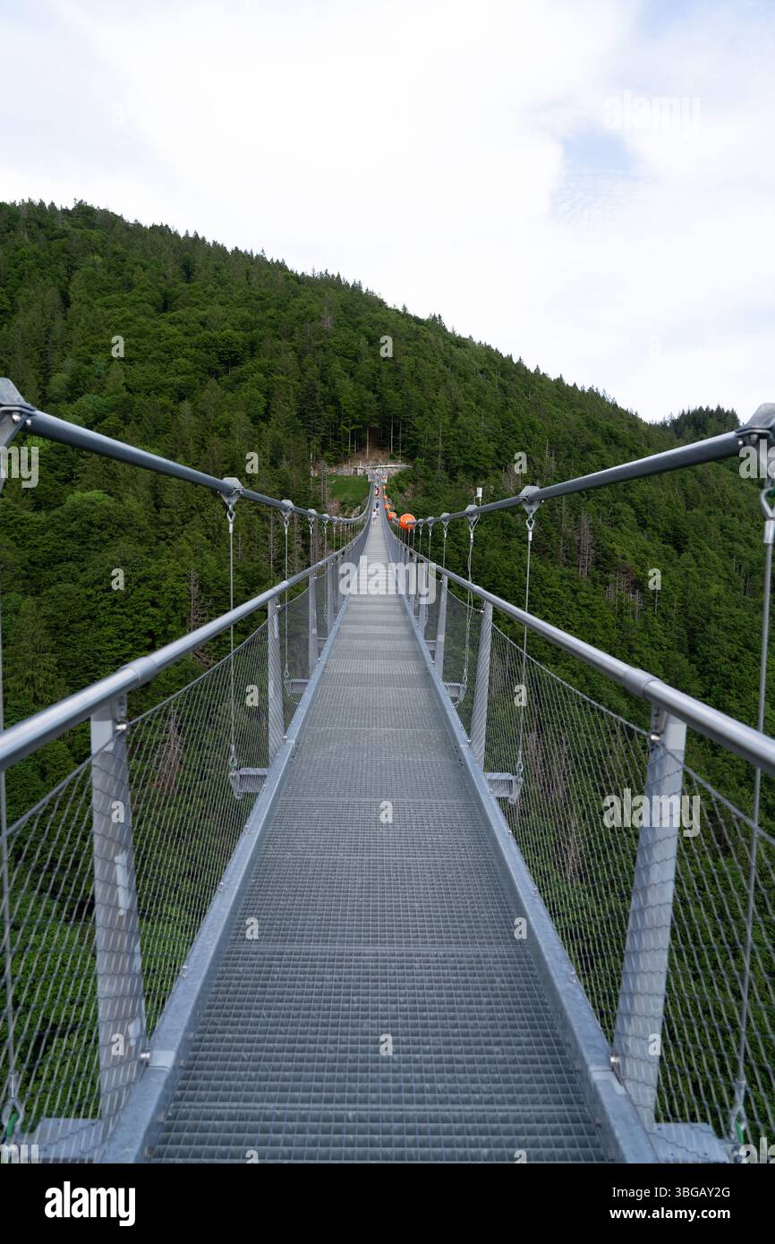 Aerial view hiking trail bridge hi-res stock photography and images - Alamy