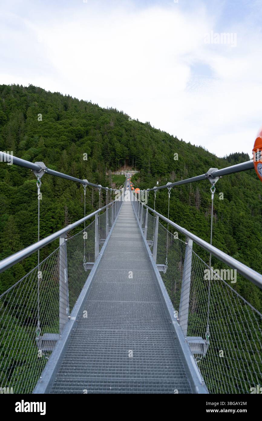 Aerial view hiking trail bridge hi-res stock photography and images - Alamy