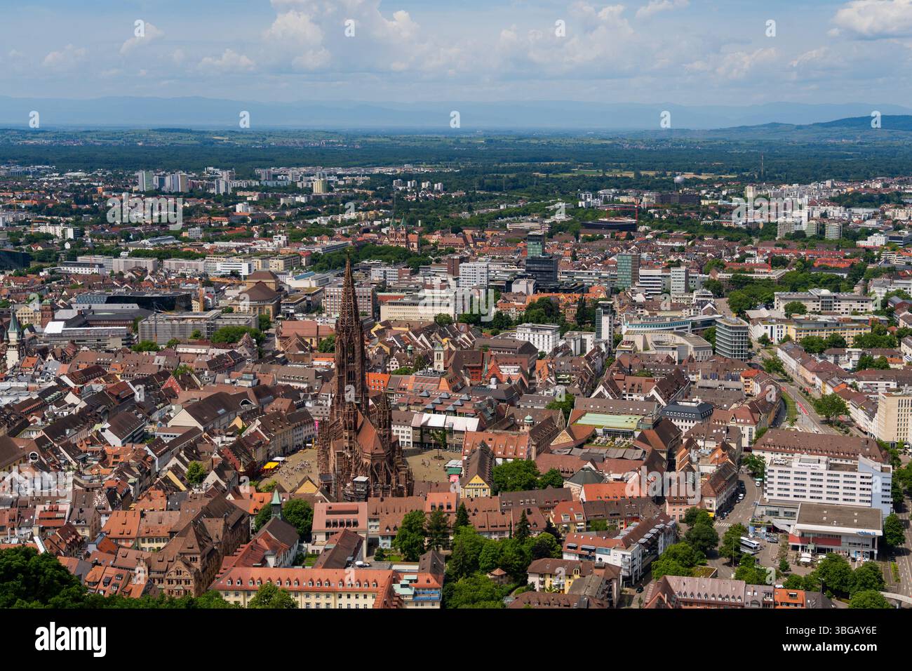 Panoramic Cityscape View with Historic Cathedral and Urban Surroundings ...