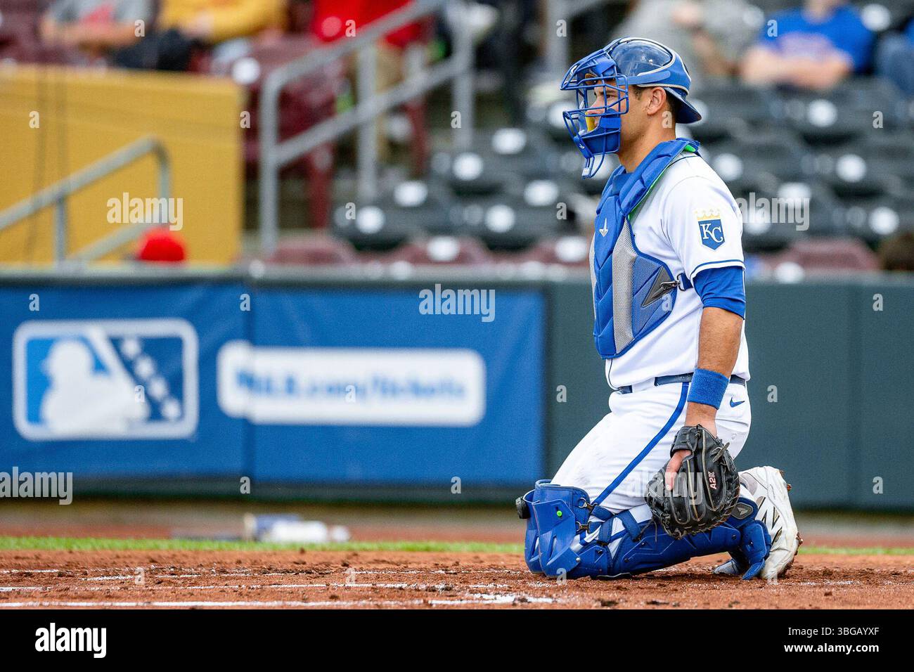 May 29, 2025 - Omaha, NE U.S. - Omaha Storm Chasers catcher Luke Maile ...