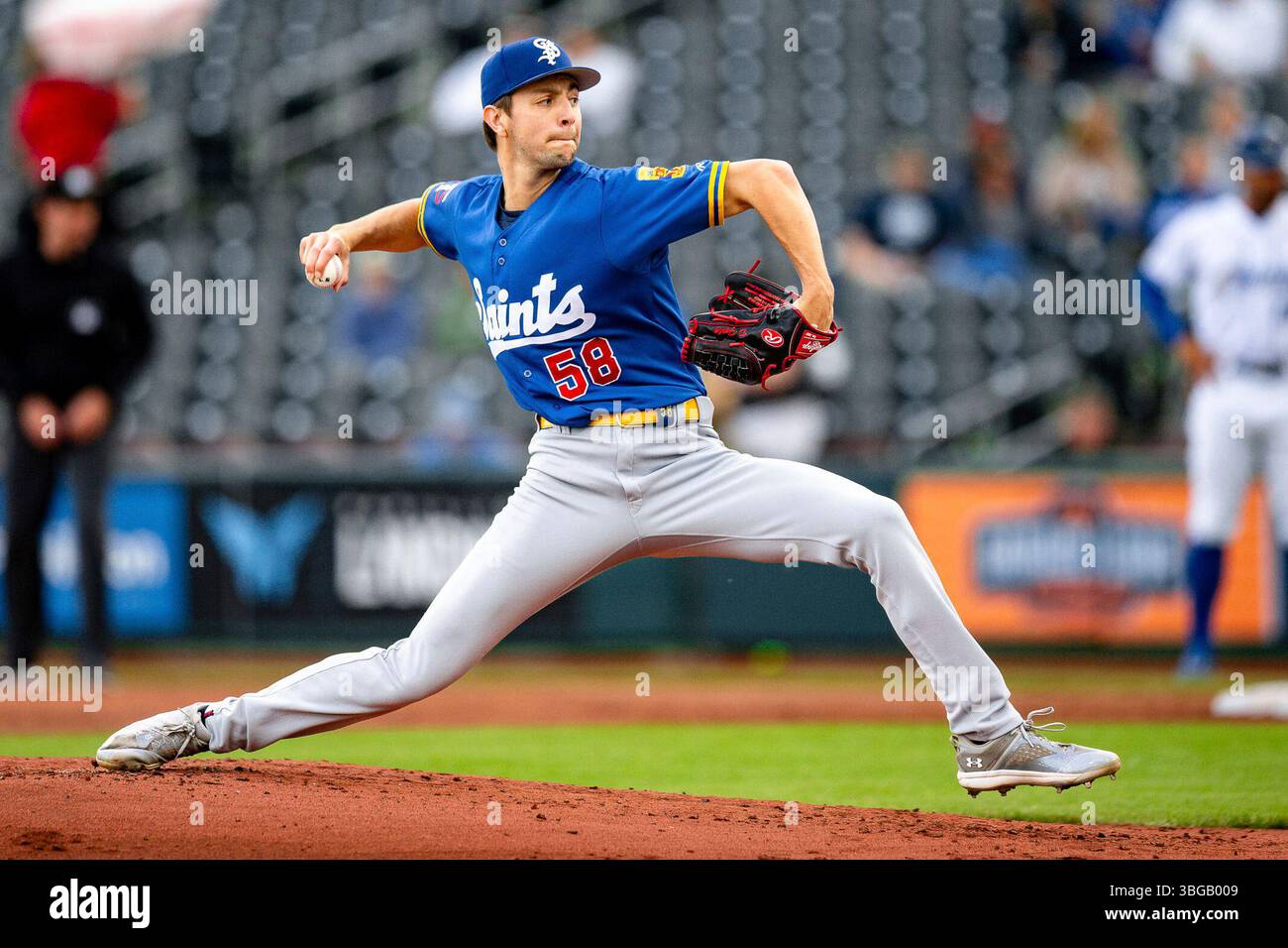 May 29, 2025 - Omaha, NE U.S. - St. Paul Saints starting pitcher David ...