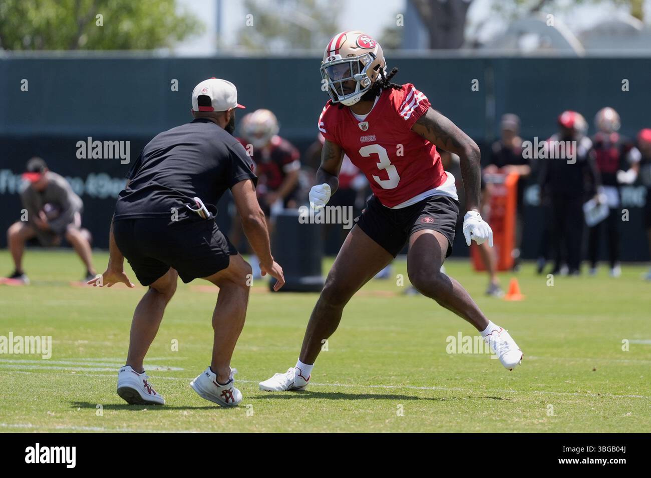 San Francisco 49ers wide receiver Malik Knowles (3) runs a drill during ...