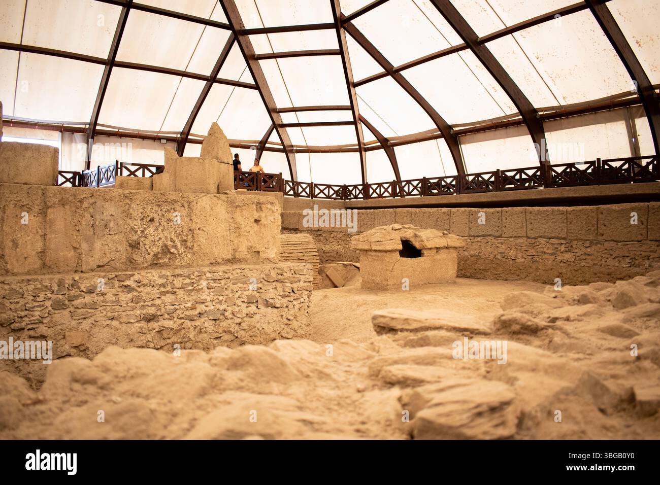 Ruins of mausoleum at Viminacium site near Kostolac, Serbia. Viminacium ...