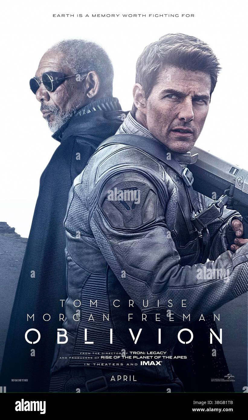 Oblivion (2013) directed by Joseph Kosinski and starring Tom Cruise, Morgan Freeman, and Olga ...