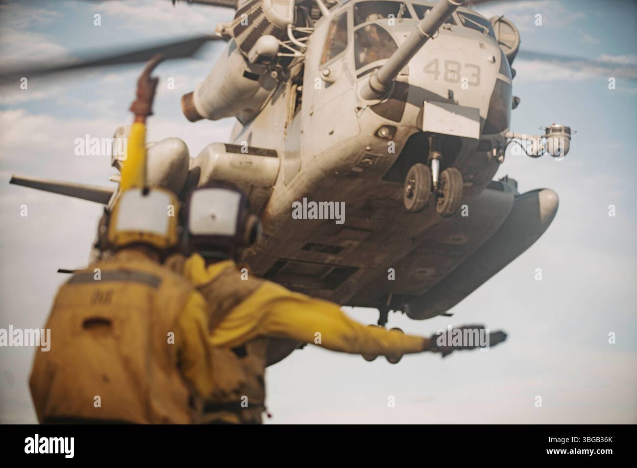 U.S. Navy Sailors assigned to the amphibious dock landing ship USS ...