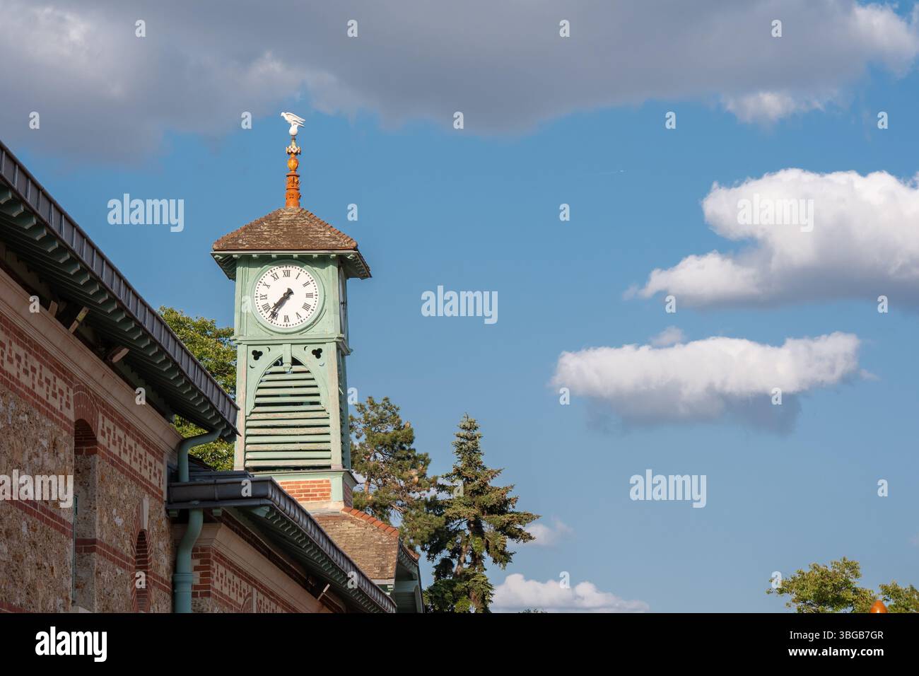 PARIS, FRANCE - JUNE 2: building near court Simonne-Mathieu during the ...