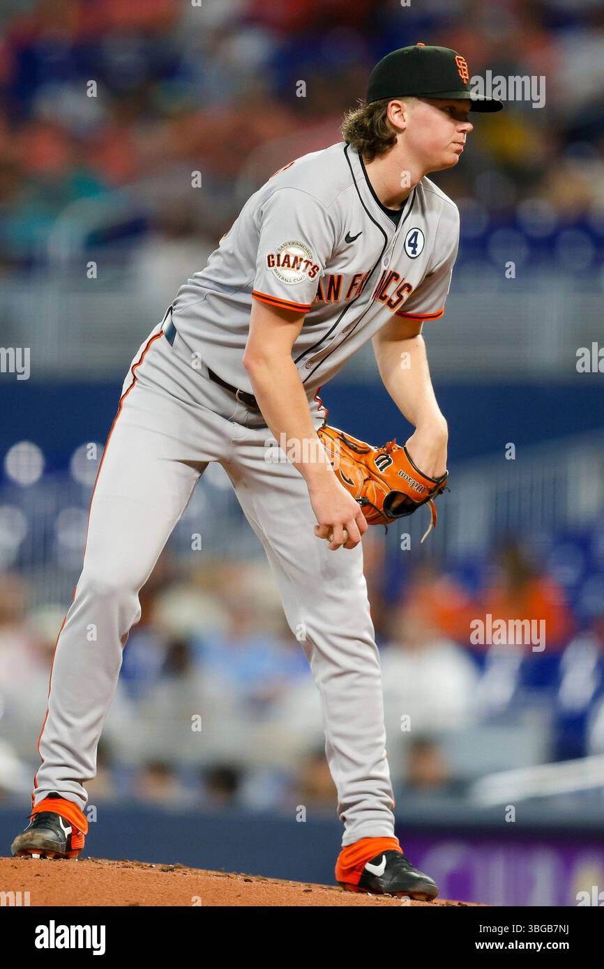 MIAMI, FL - JUNE 01: Hayden Birdsong (60) of the San Francisco Giants ...