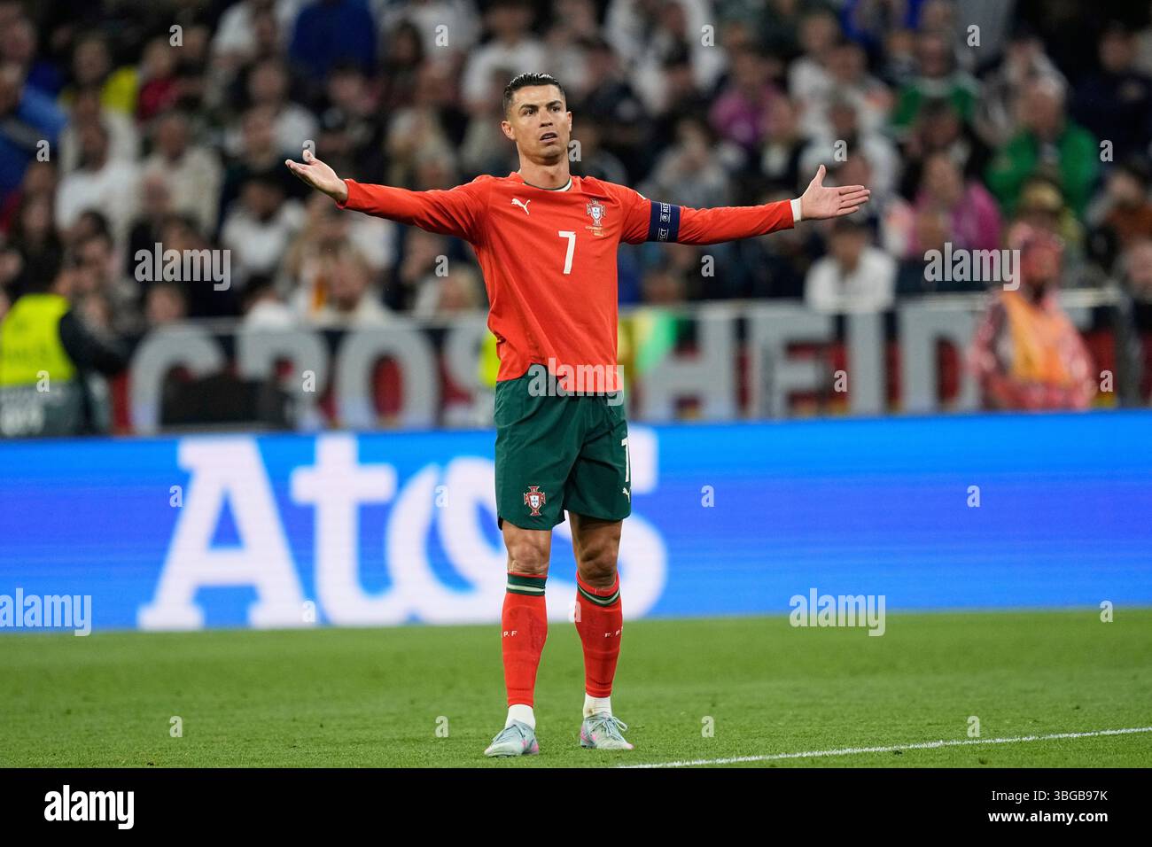 Portugal's Cristiano Ronaldo gestures during the Nations League ...