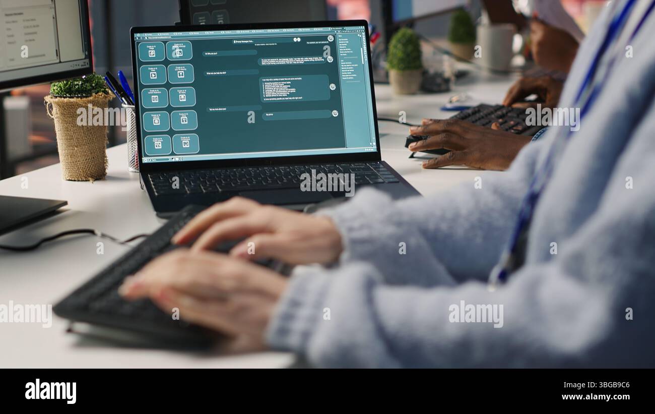 Account manager using ai chatbot hi-res stock photography and images - Alamy