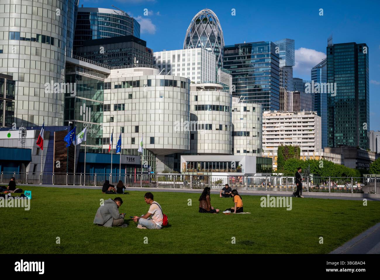 Cœur Défense, a large office building, comprising two skyscrapers and ...