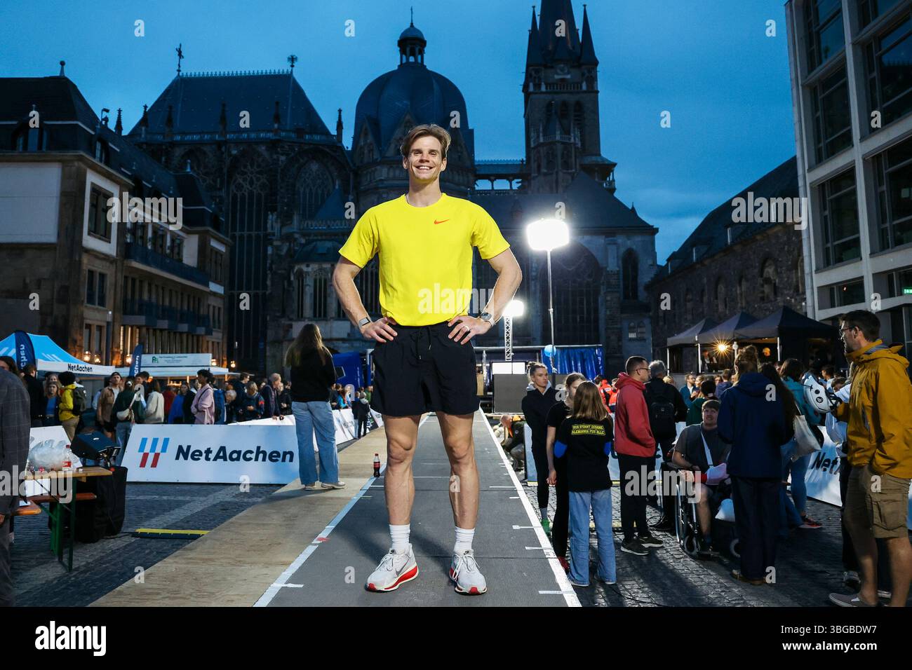 Nielsen Christopher (USA) am 04.06.2025 beim NetAachen Domspringen 2025 auf dem Katschhof in ...