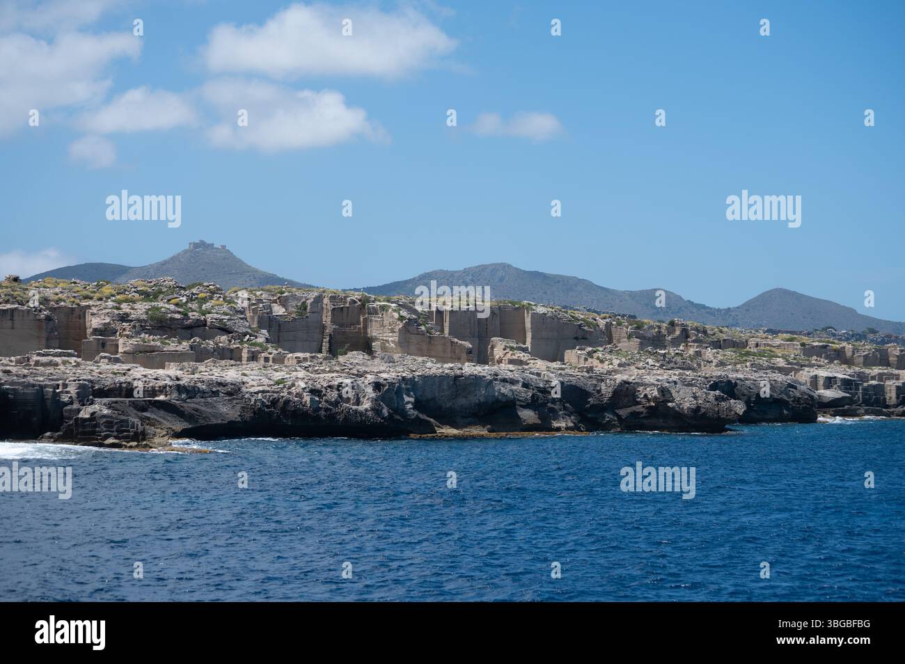 Coastline of Favignana island with tuff rocks, cultural heritage ...