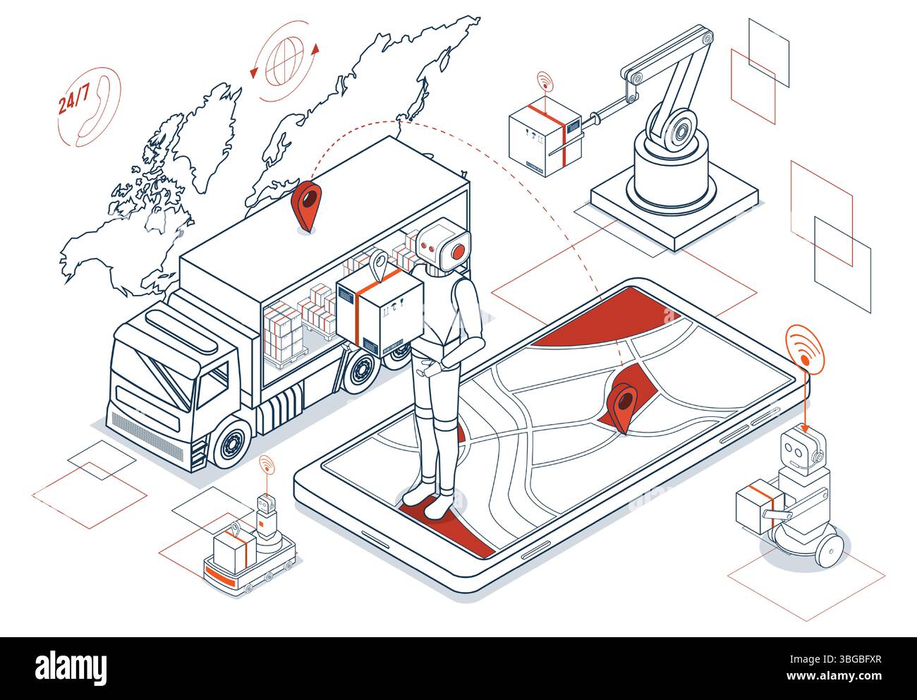 Smart Logistics. A global automated delivery system integrating export, import, cargo tracking ...