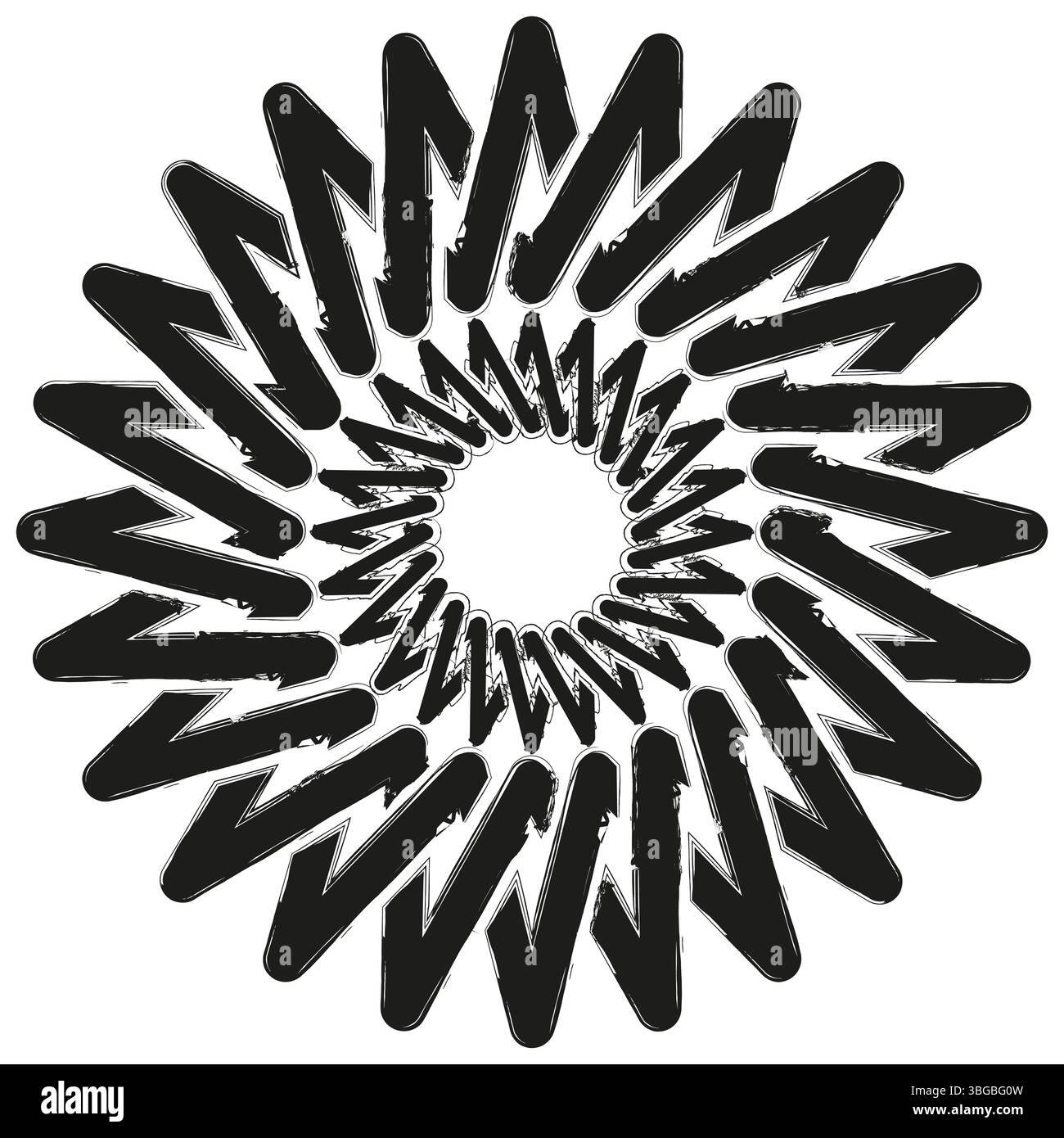 Abstract flower icon. Circular petal symbol. Radial symmetry shape ...