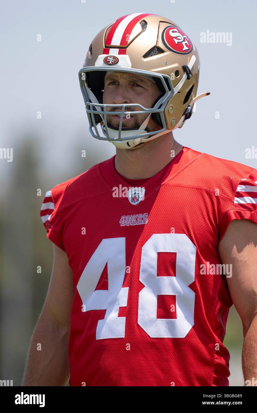 June 4, 2025; Santa Clara, CA, USA; San Francisco 49ers tight end Mason ...