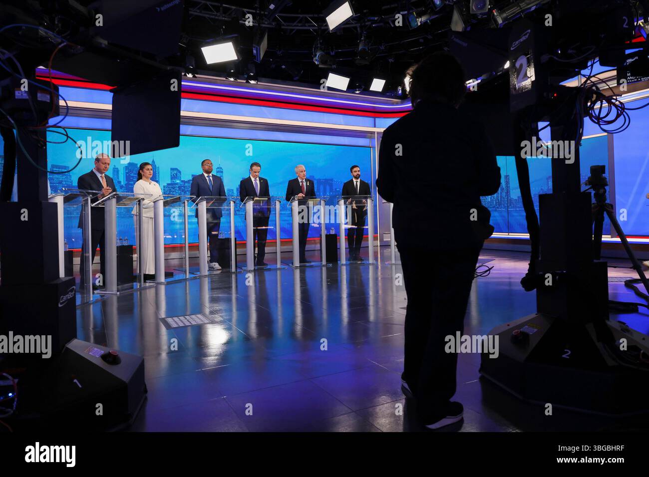 From left, Democratic mayoral candidates Brad Lander, Jessica Ramos ...