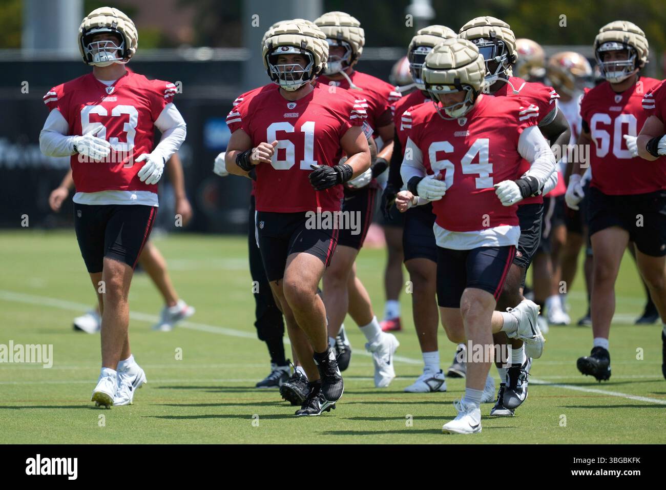 San Francisco 49ers offensive tackle Nick Zakelj (63), offensive ...