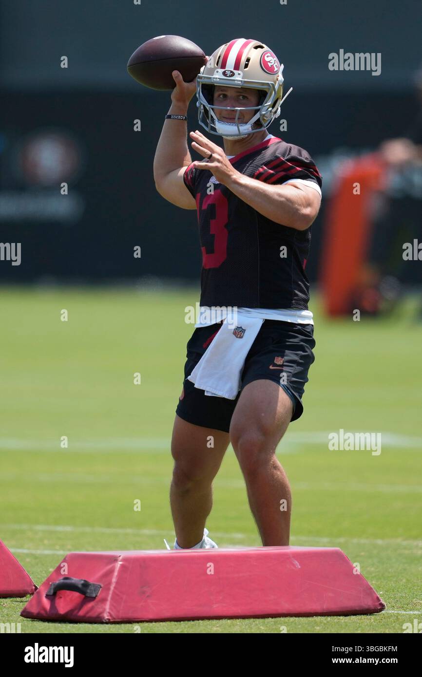 San Francisco 49ers quarterback Brock Purdy passes during NFL football ...