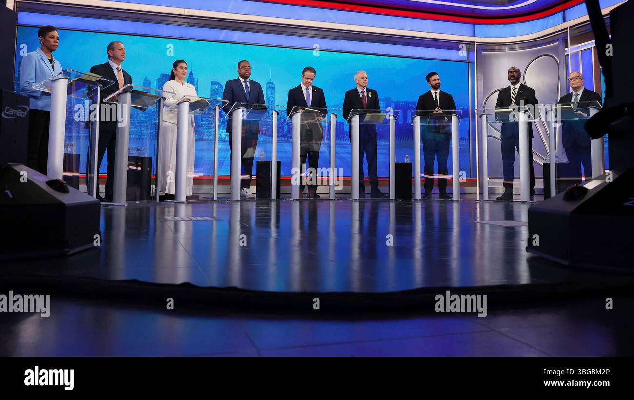 From left, Democratic mayoral candidates Adrienne Adams, Brad Lander ...