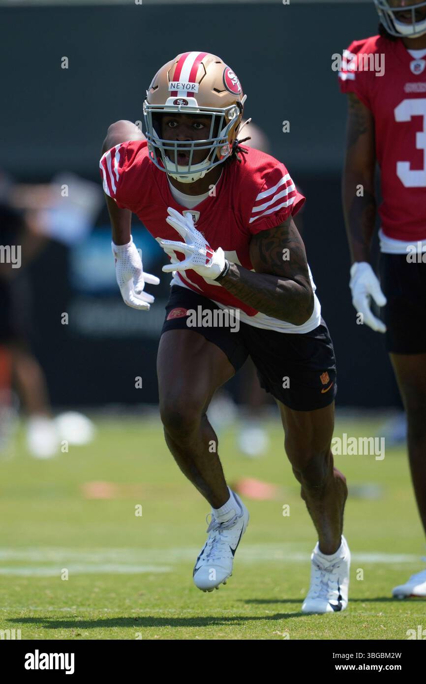 San Francisco 49ers wide receiver Isaiah Neyor runs during NFL football ...