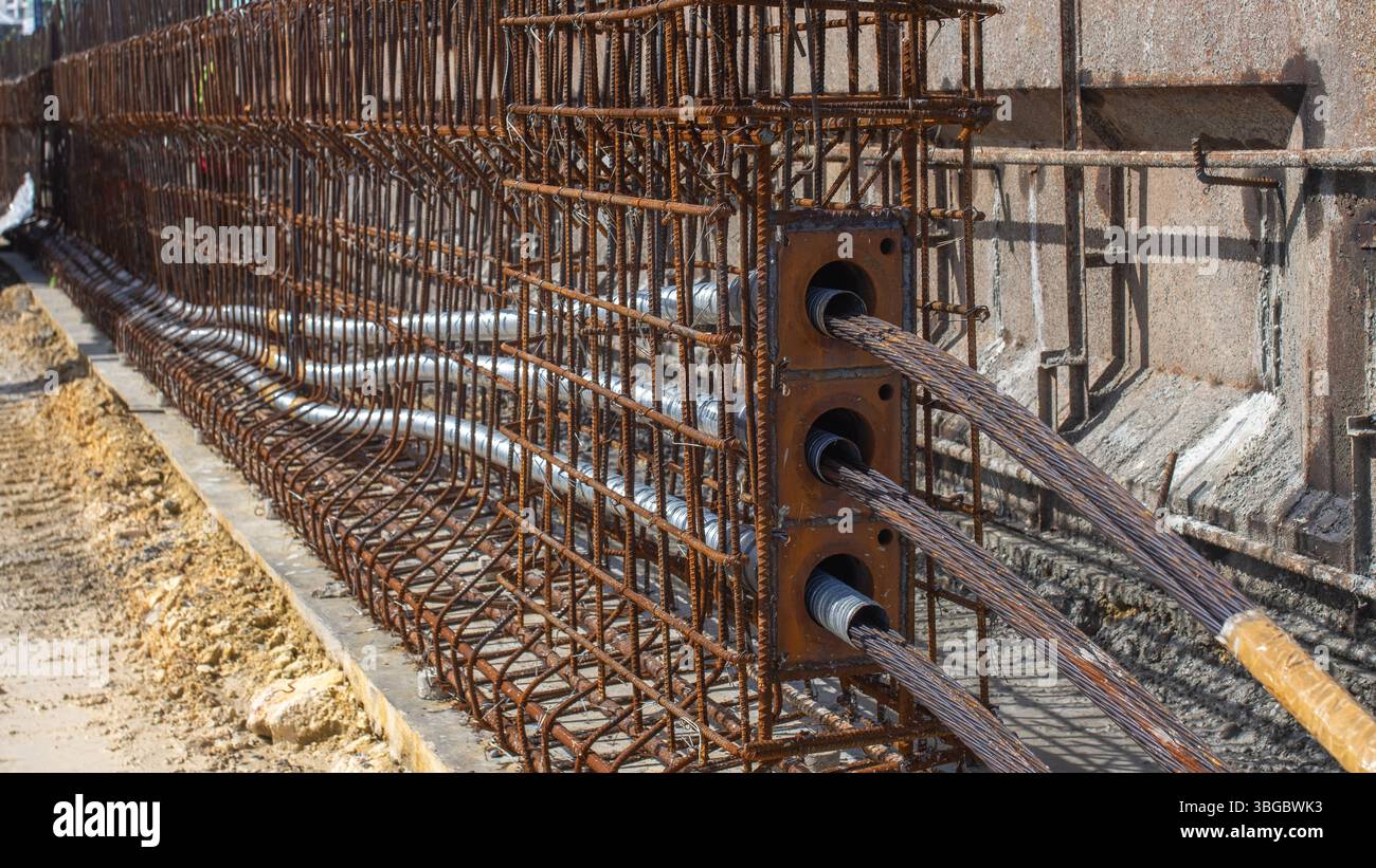 Fabrication of the reinforcement of the superstructure (upper part of ...