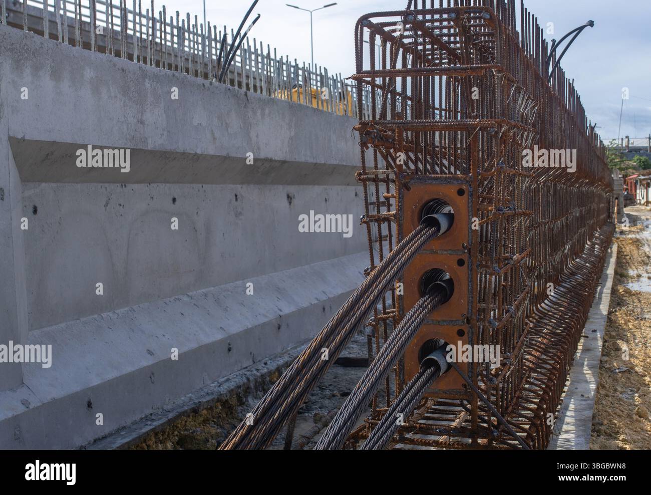 Fabrication of the reinforcement of the superstructure (upper part of ...