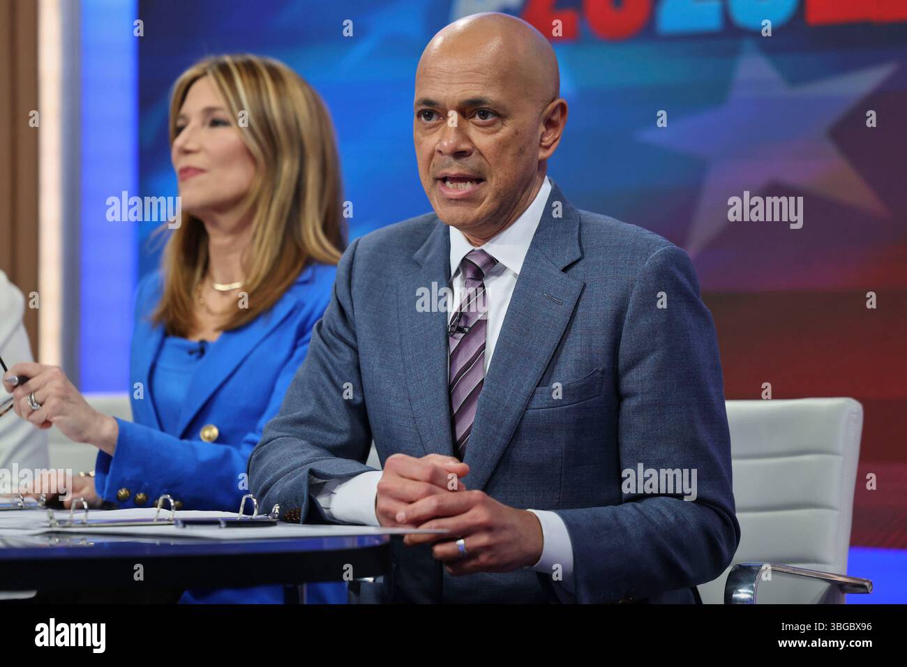 New York, United States. 04th June, 2025. WNBC news anchor David Ushery ...