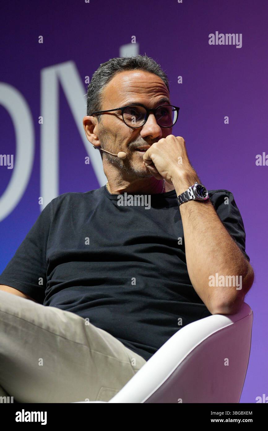 Lisbon, Portugal. 04th June, 2025. Pedro Ribeiro, Director at Radio Commercial, addresses the ...
