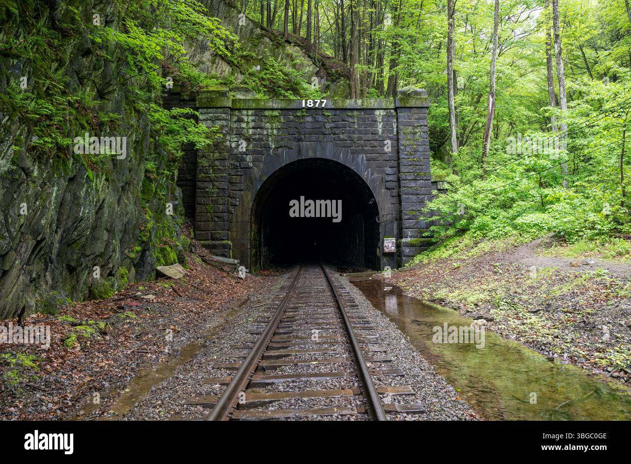 East Portal of the historic Hoosac Tunnel near North Adams, MA—an ...
