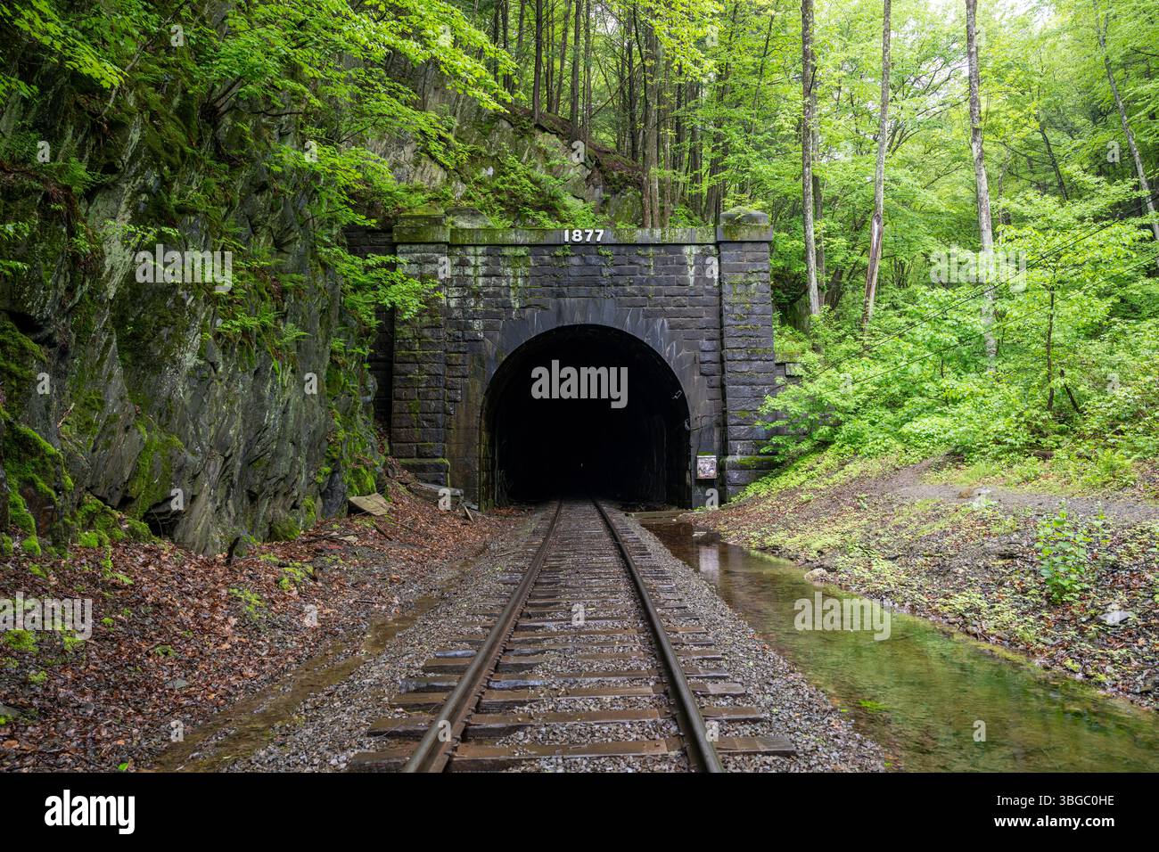 East Portal of the historic Hoosac Tunnel near North Adams, MA—an ...