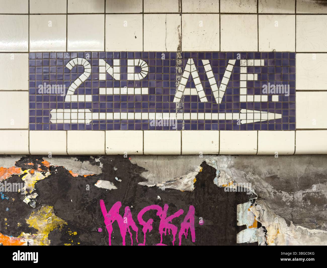 Vintage signs in the Second Avenue Subway station in New York City ...