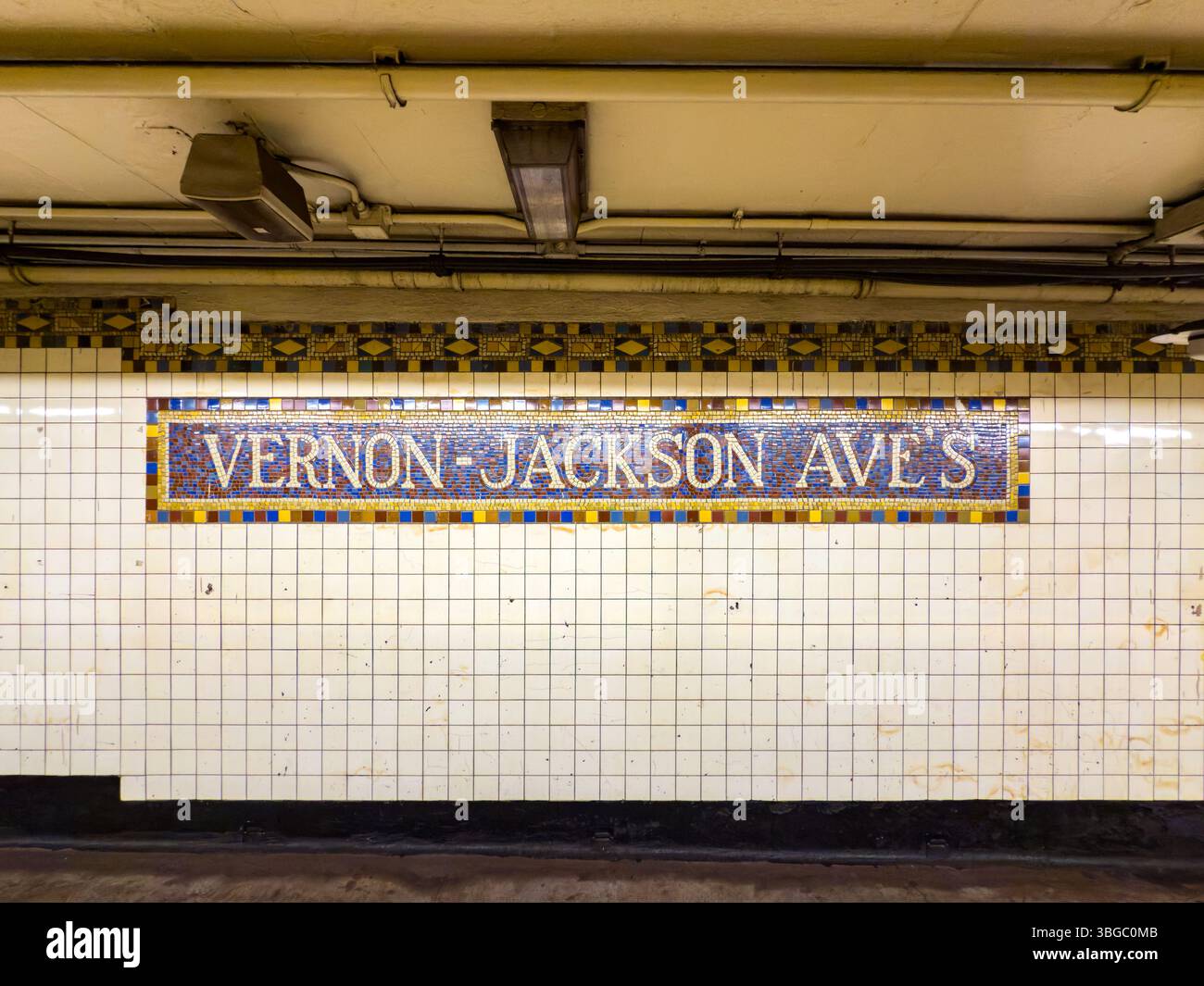 New York City - May 9, 2025: Vernon - Jackson Avenue subway station ...