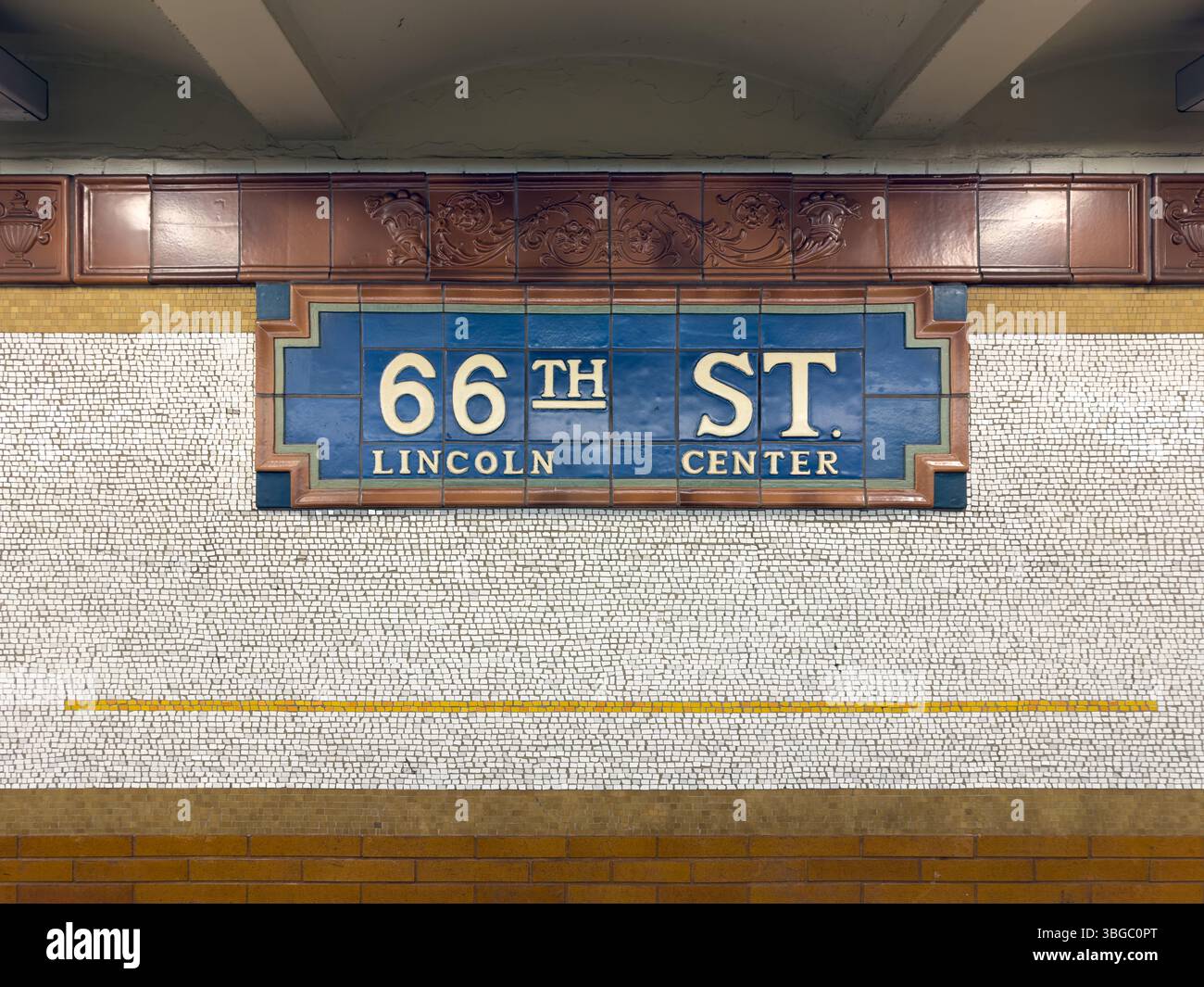 New York City - May 7, 2025: 66th Street Lincoln Center subway station ...