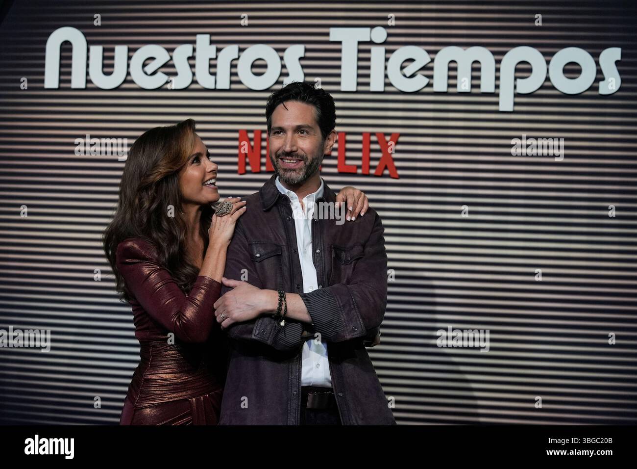 Lucero, left, and Benny Ibarra attend a red carpet photocall for the ...
