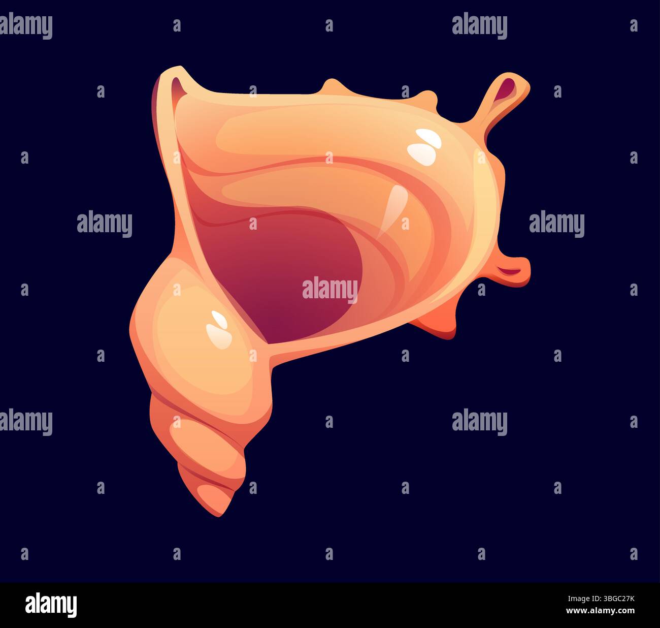 Reef seashell cartoon font letter P. Underwater mollusk conch font ...