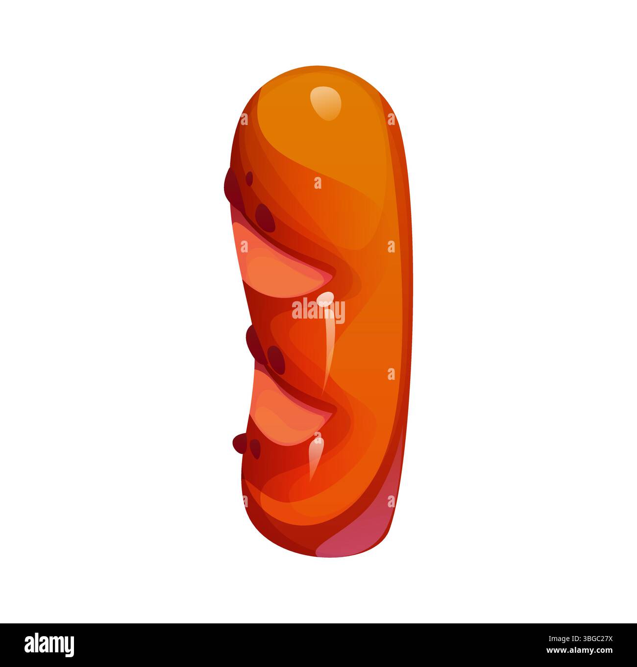 Fast food baguette loaf meal alphabet font typeface letter I. Bakery ...