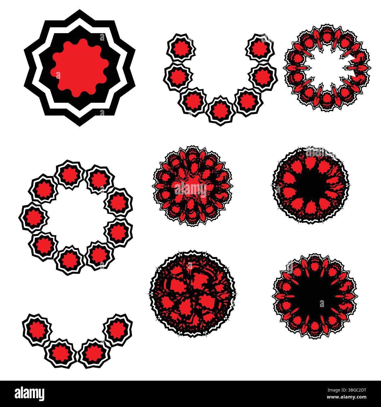 Geometric Circular Pattern Designs for Logos, Crafts, Mandalas, Borders ...