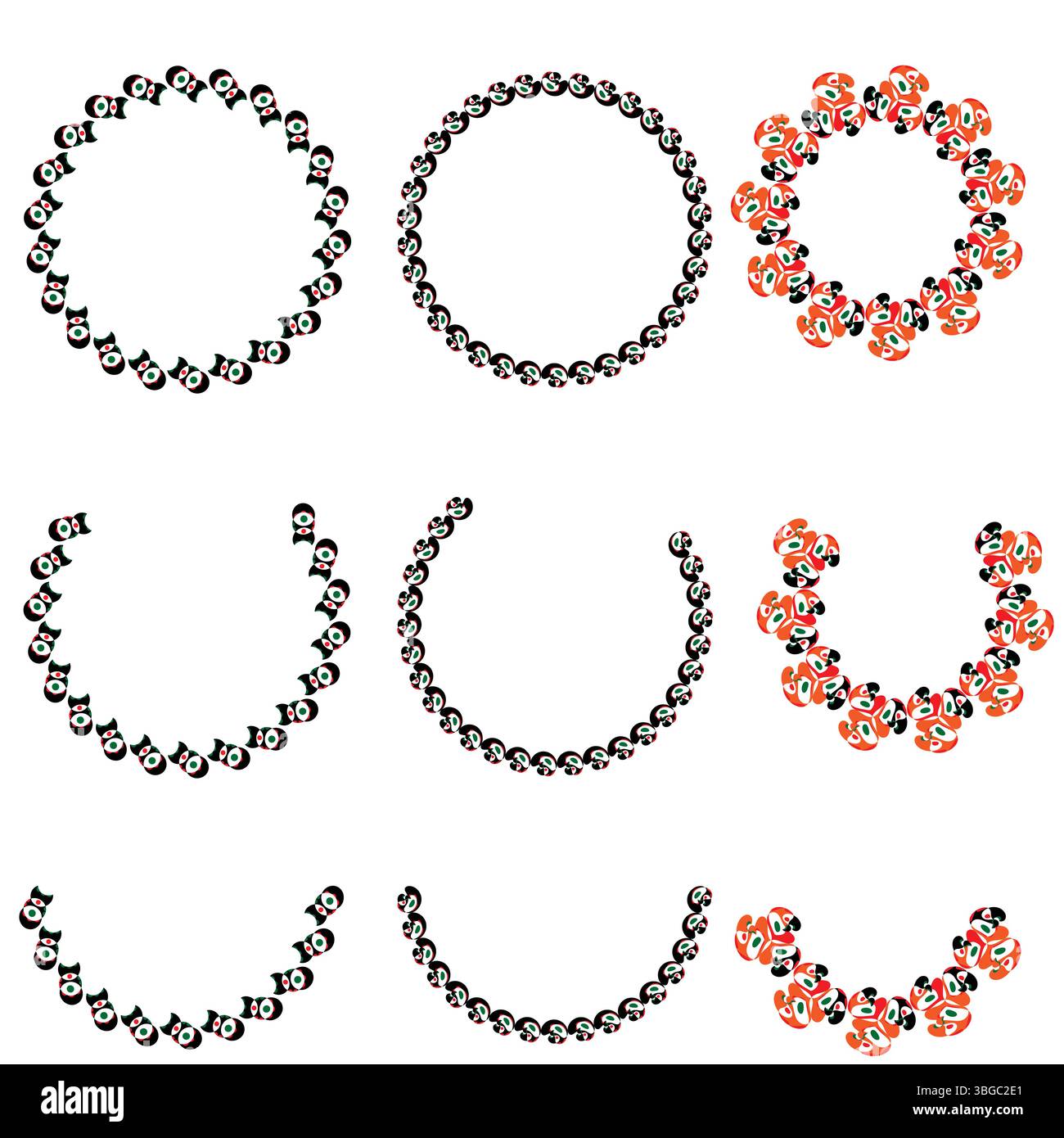 Decorative Flower and Circular Border Shapes for Patterns, Crafts ...