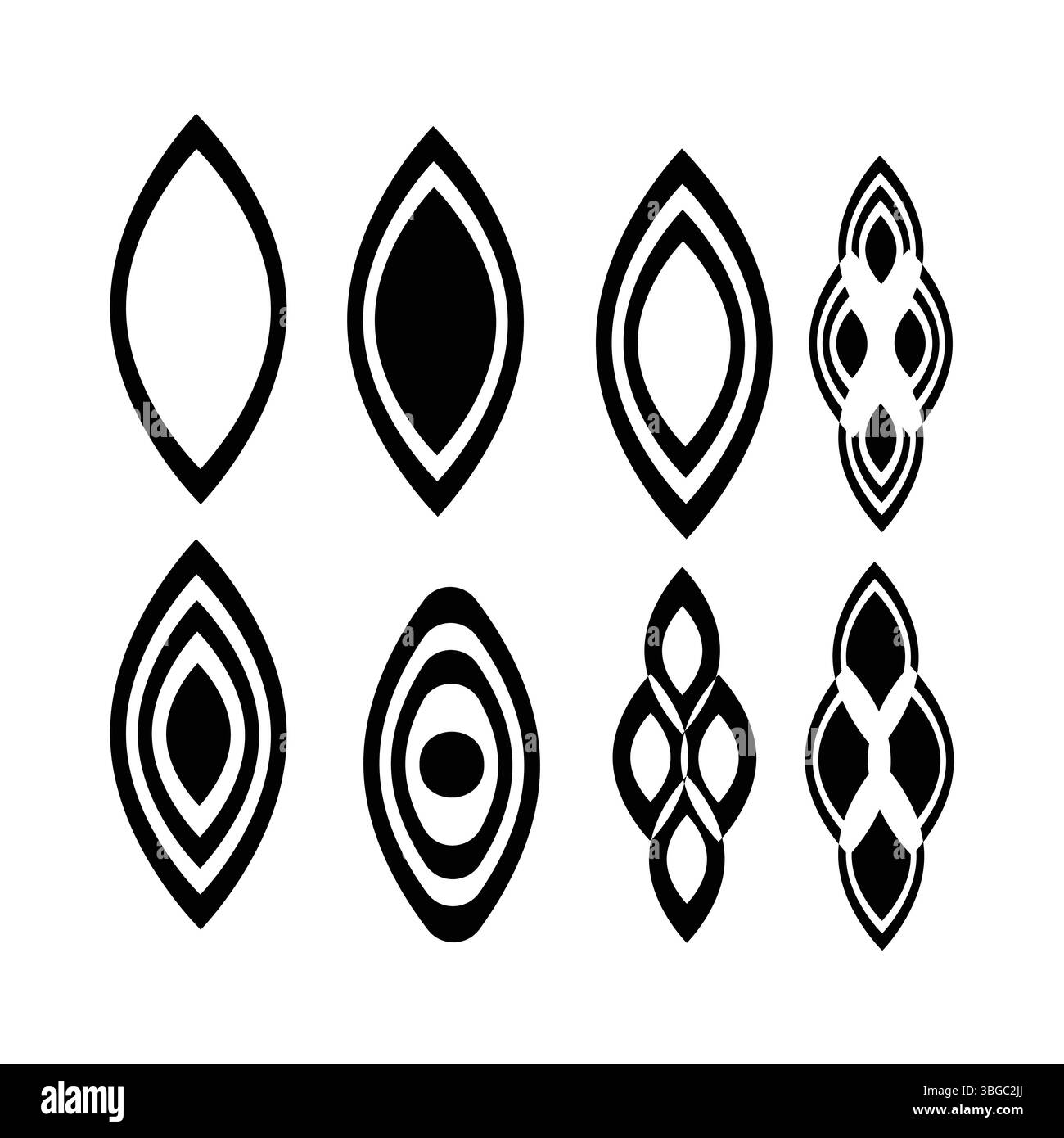 Stylish flat geometric shapes Black and White Stock Photos & Images - Alamy
